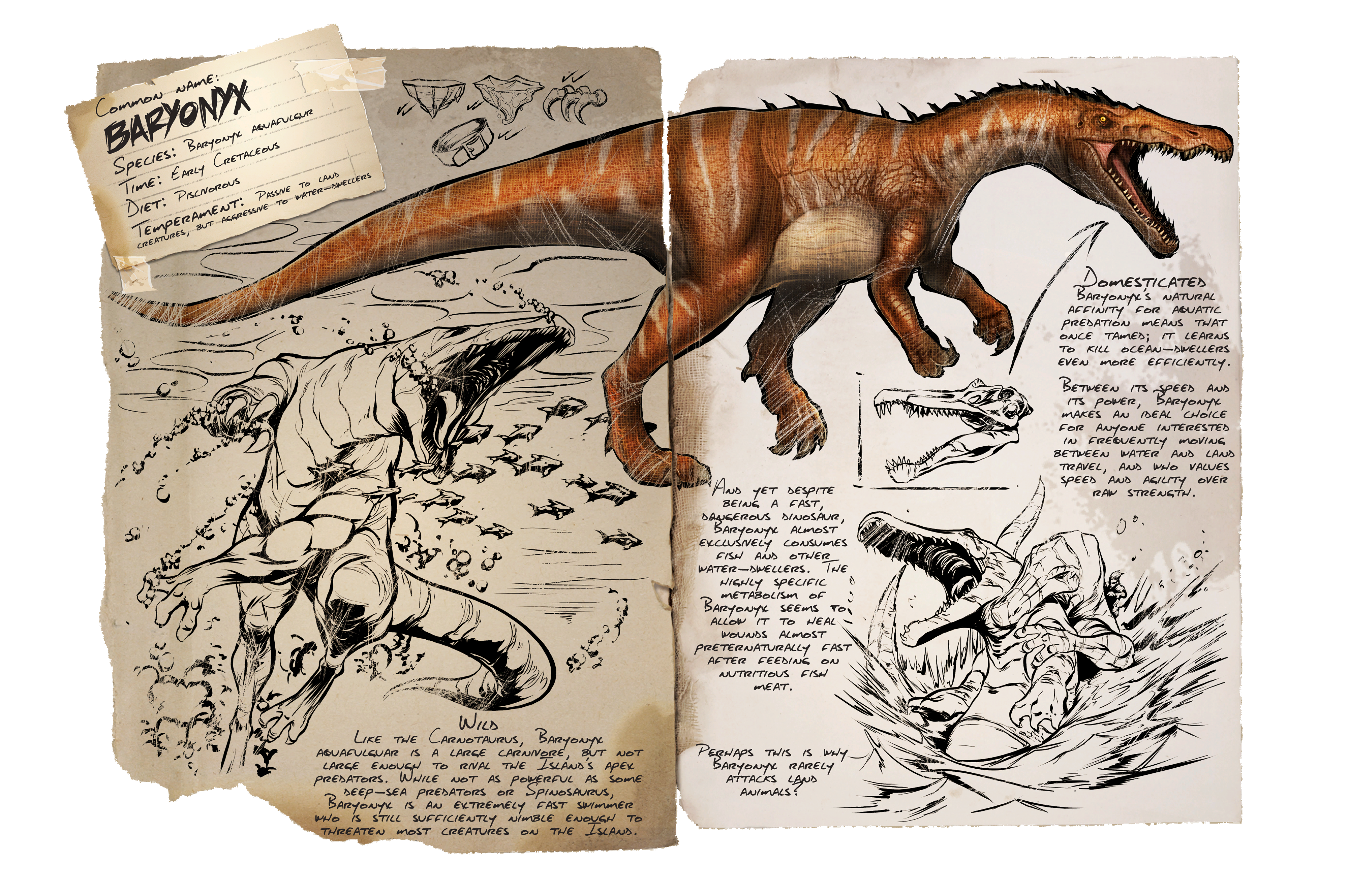 Archivo:Dossier Baryonyx.png - Wiki oficial de ARK: Survival Evolved