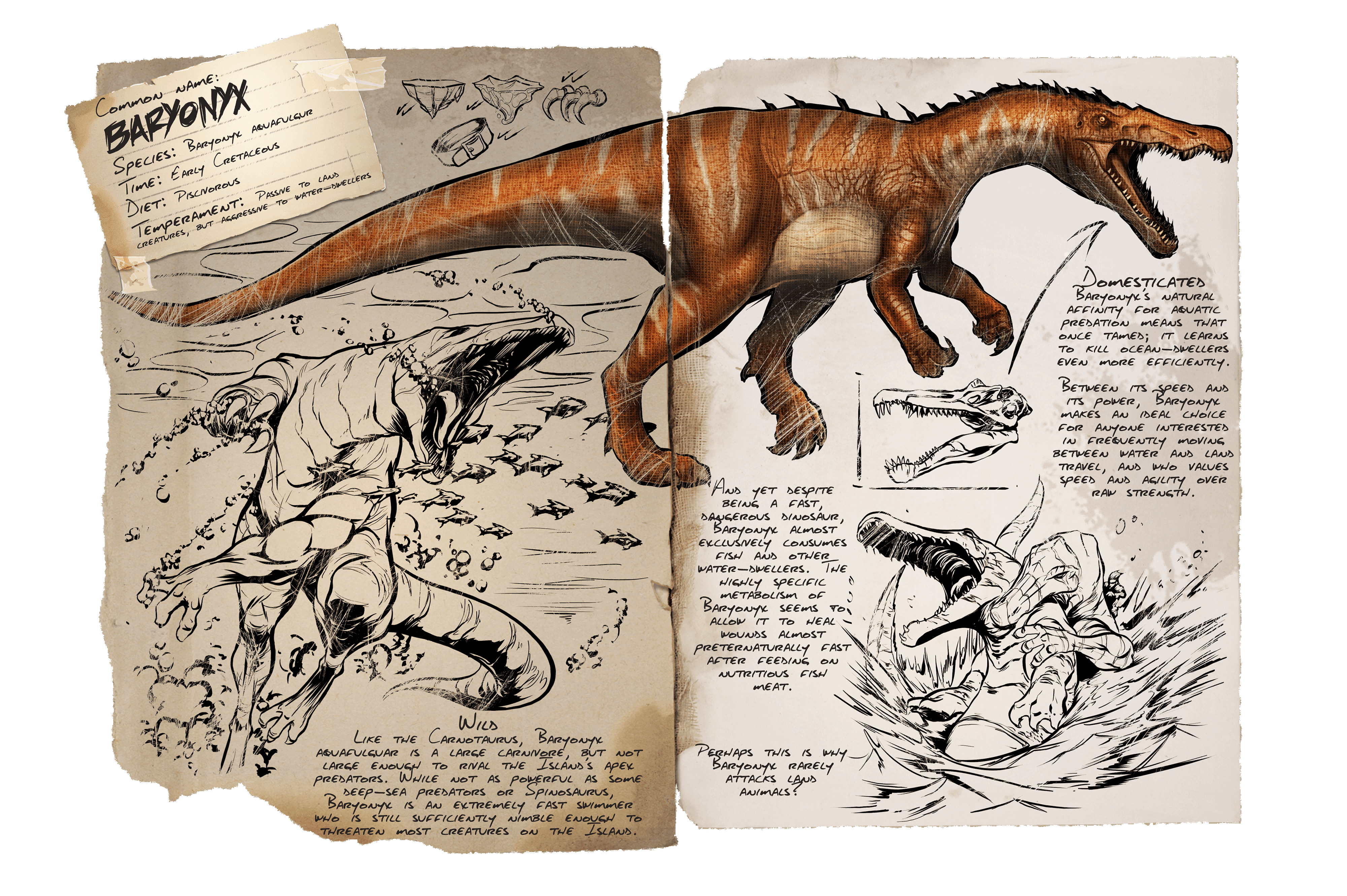 Archivo:Dossier Baryonyx.png - Wiki oficial de ARK: Survival Evolved