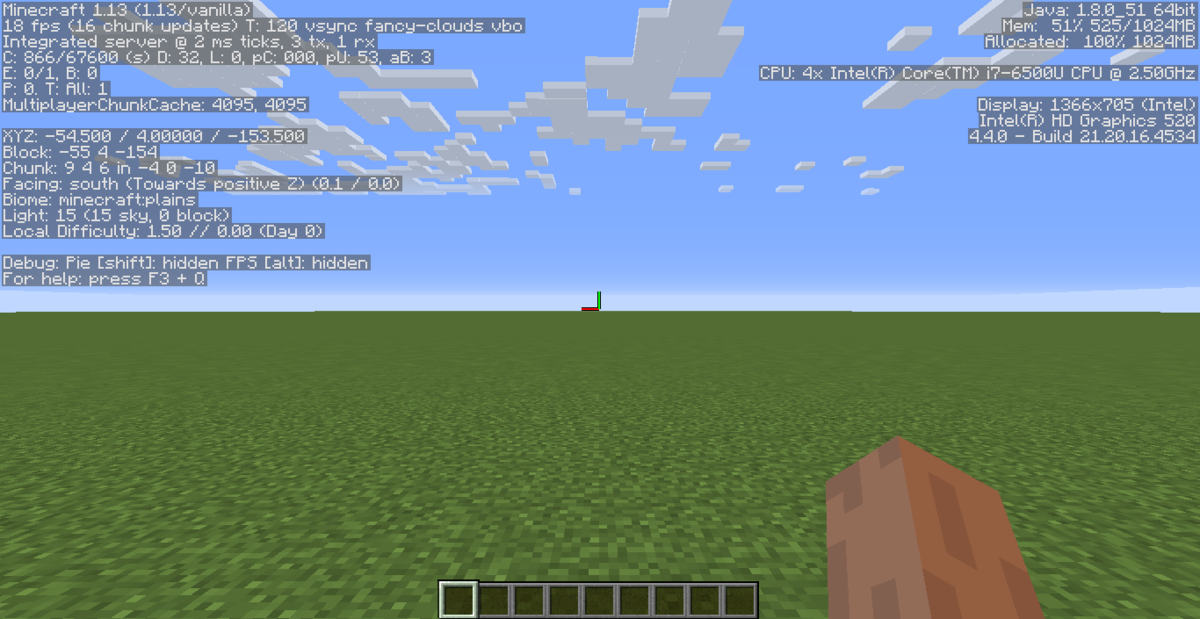 디버그 화면 - 마인크래프트 위키