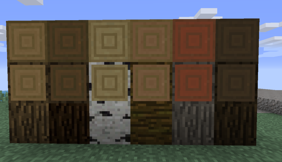 파일:All 18 wood variants.png - Minecraft 위키