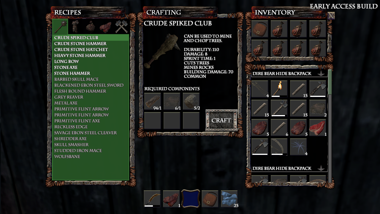 Crafting Menu (Legacy) - Official Savage Lands Wiki