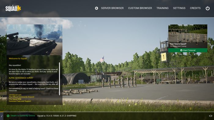 Main menu - Official Squad Wiki