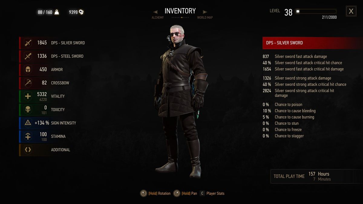 The Witcher 3 character statistics - The Official Witcher Wiki