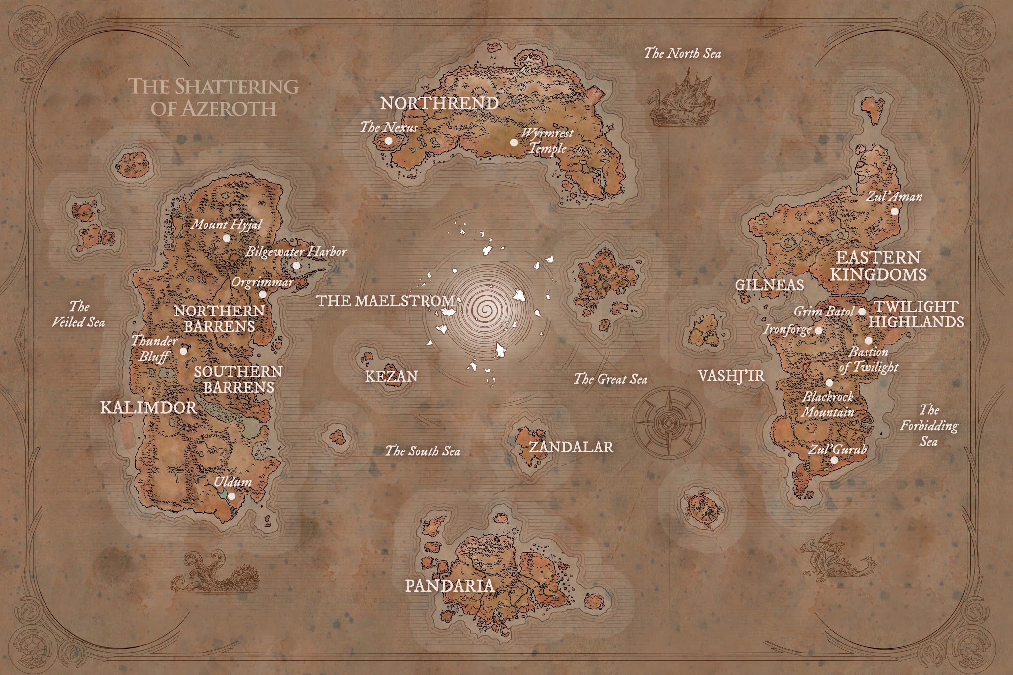 Azeroth after the 4th war (in realistic scaling) [by Sturmbart] : r/wow
